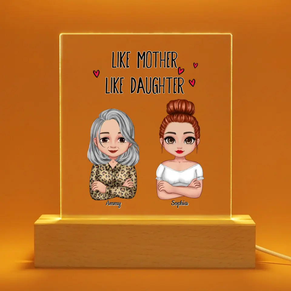 Personalized Night Light For Mom And Daughter Custom Like Mother Like ...